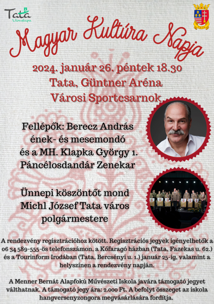 A magyar kultúra napja Tatán - Tata Város Önkormányzatának honlapja